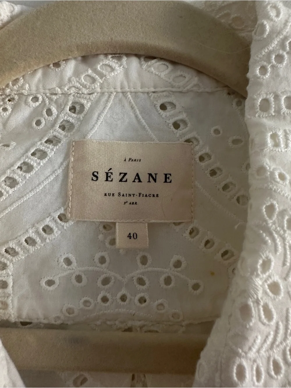 Sezane | Tops | Sezane Max Shirt Ecru Eyelet | Poshmark